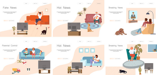 Children Watching Tv Cartoons Vector Images (over 330)