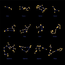 Twelve constellations zodiac Royalty Free Vector Image
