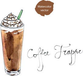Realistic frappe coffee cream and chocolate Vector Image