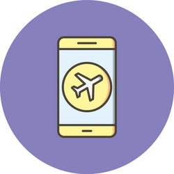 Airplane mode mobile application icon Royalty Free Vector