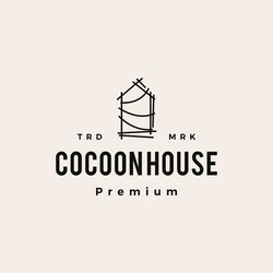 Cocoon house hipster vintage logo icon Royalty Free Vector