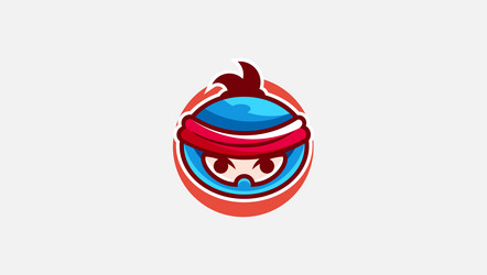 Ninja angel template logo design Royalty Free Vector Image