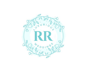 Rr initials letter wedding monogram logos Vector Image