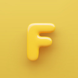 3d yellow letter r with a glossy surface Vector Image