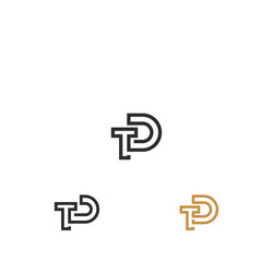 Alphabet letters initials logo dt td d and t Vector Image