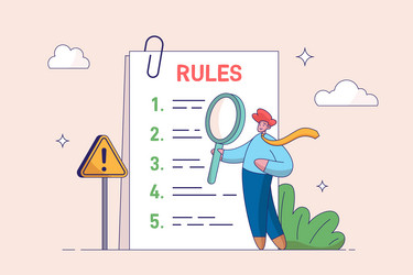 Rules and regulations concept company policy Vector Image