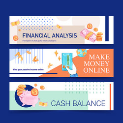 Finance banner design Royalty Free Vector Image