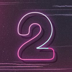 Pink neon glow number 1 font typography Royalty Free Vector