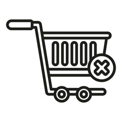 Return box cart icon outline parcel Royalty Free Vector