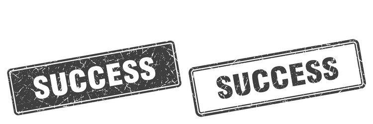 Success stamp success rectangular stamp on white Vector Image