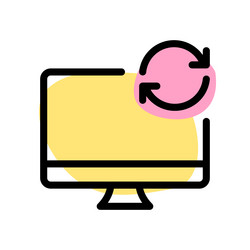 Repeating task or process on desktop computer Vector Image