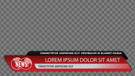 Tv news bar video headline title or lower third Vector Image