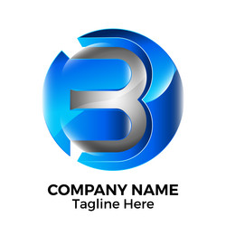 Abstract 3d logo design template metal letter Vector Image