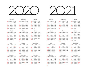 2021 calendar template year planner Royalty Free Vector