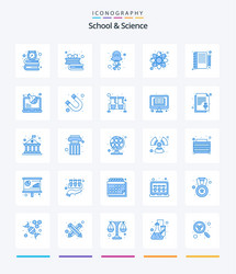 25 school and science blue icon pack Royalty Free Vector