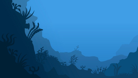 Deep ocean seascape underwater seabed undersea Vector Image