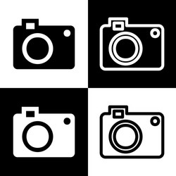Digital camera sign black and white icons Vector Image