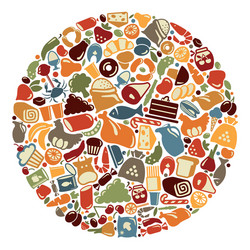 Food circle diagram concept in flat design Vector Image