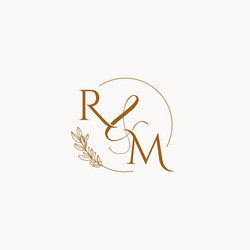 Mr initial wedding monogram logo Royalty Free Vector Image