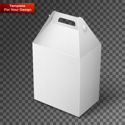 Square box-shaped bag with die cut handles Vector Image