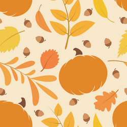 Autumn pattern with leaves and birds Royalty Free Vector