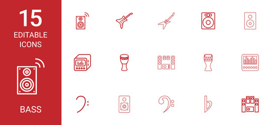 22 bass icons Royalty Free Vector Image - VectorStock