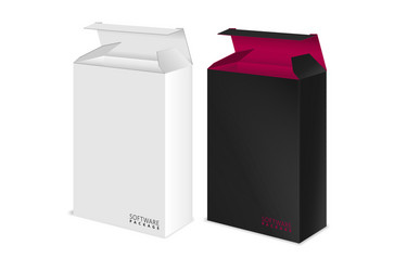 Clothes box template design 3d mock-up Royalty Free Vector