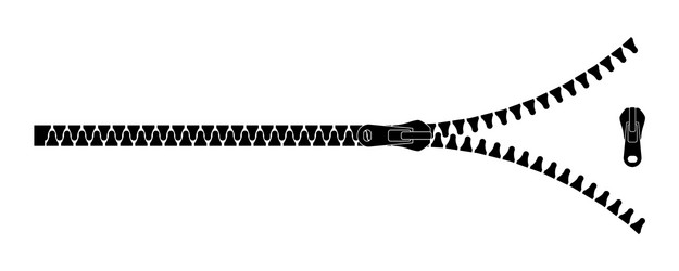 Closed open zipper Royalty Free Vector Image - VectorStock
