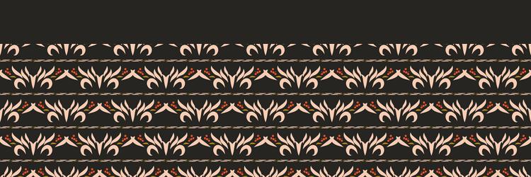 Dark boho flowers seamless border pattern Vector Image
