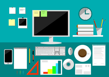 Realistic workplace organization Royalty Free Vector Image