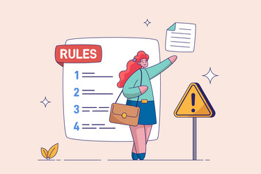 Company policy concept rules and regulations Vector Image