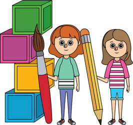 School education girl cartoon Royalty Free Vector Image