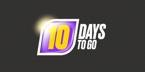 Ten days to go countdown grey modern horizontal Vector Image
