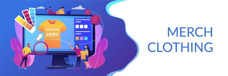 Merch clothing concept banner header Royalty Free Vector