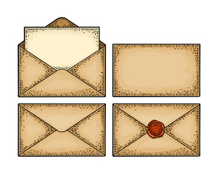 Mail mockup paper postal envelope back view Vector Image