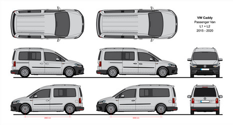 Vw caddy alltrack l1 l2 2015-present Royalty Free Vector