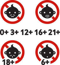 18 restriction sign prohibition for people Vector Image