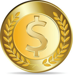 Dollar coin Royalty Free Vector Image - VectorStock