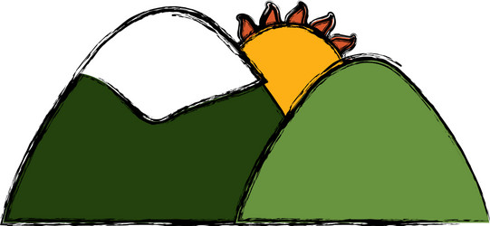 Single mountain icon Royalty Free Vector Image