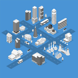 City map concept icons 3d isometric view Vector Image