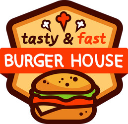 Burger very tasty logo emblem icon Royalty Free Vector Image