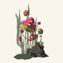 Cartoon fungus Royalty Free Vector Image - VectorStock