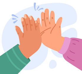 High five hands two giving Royalty Free Vector Image