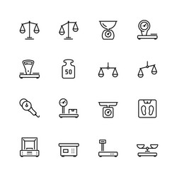 Isometric line electronic coffee scales icon Vector Image