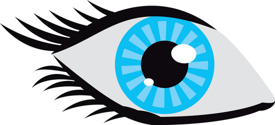 Eye human optical vision cartoon in black Vector Image