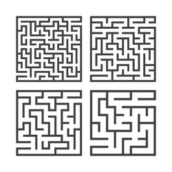 Simple black and white maze Royalty Free Vector Image