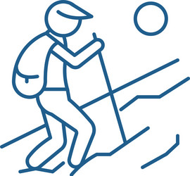 Tourist walk line icon concept Royalty Free Vector Image