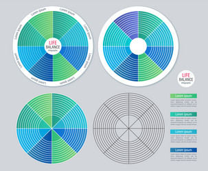 Radial wheel progress infographic chart design Vector Image