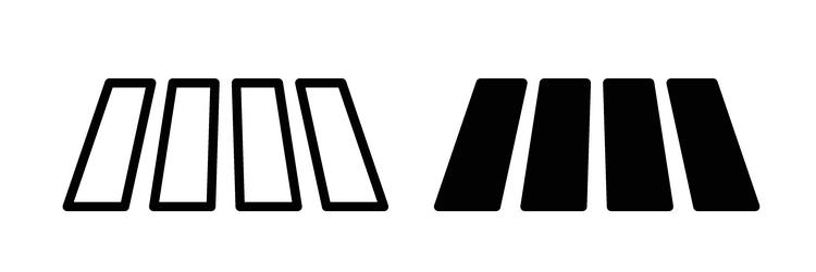 Zebra crossing icon set pedestrian safety Vector Image