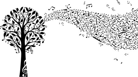 Music tree with notes Royalty Free Vector Image